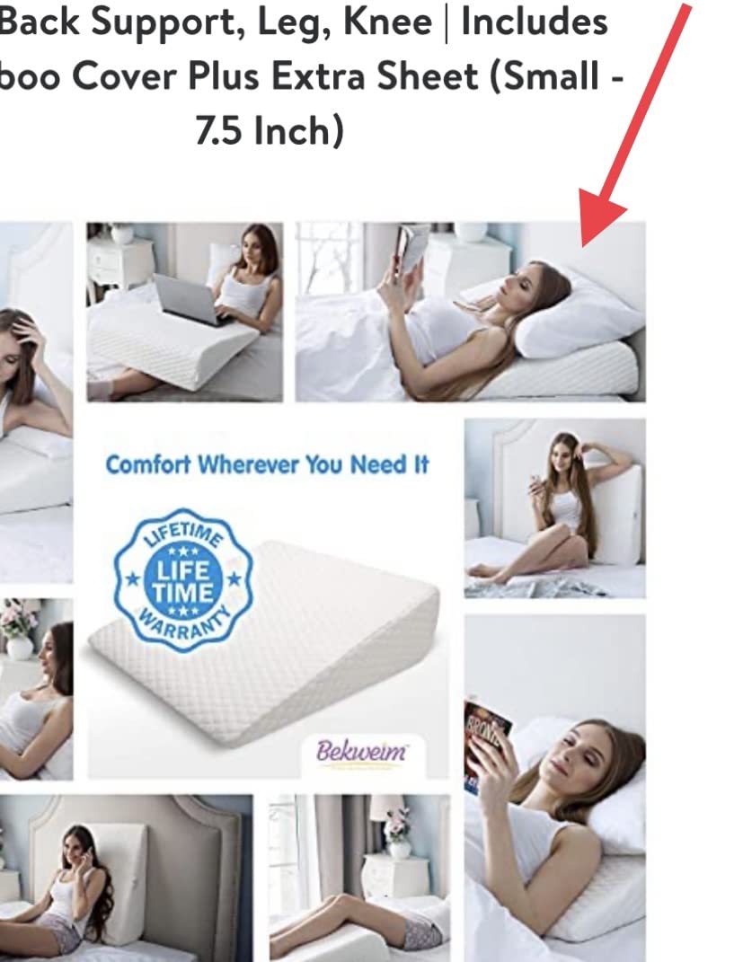 Amazon.com: Bed Wedge Pillow | Unique Curved Design for Multi Position ...