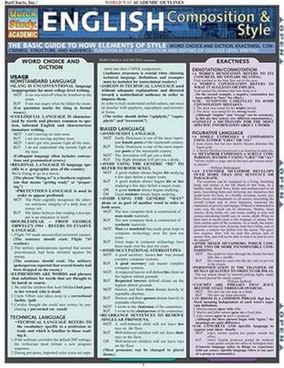 English Composition & Style (Quickstudy Reference Guides - Academic): BarCharts, Inc ...