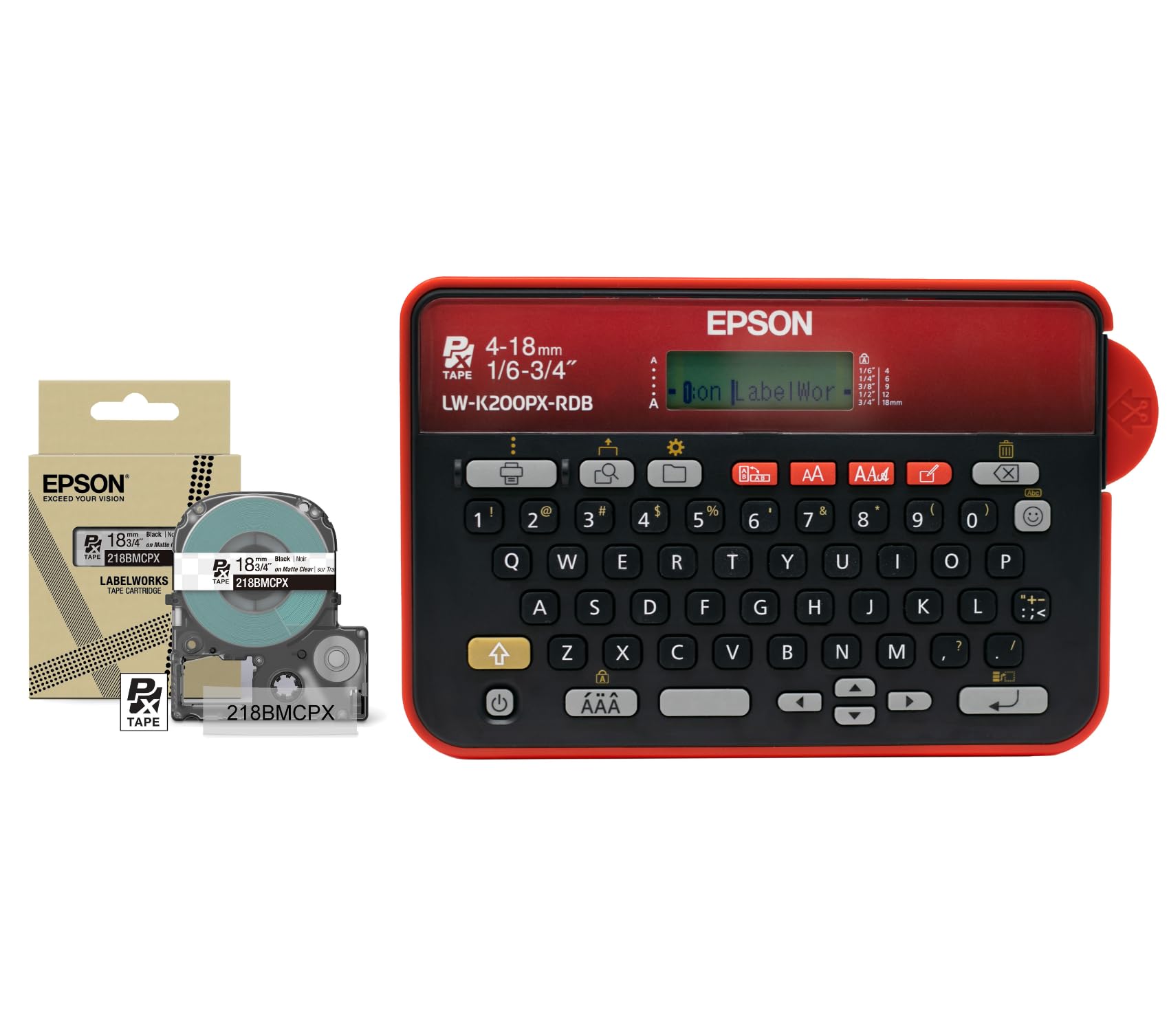 Amazon.com: LABELWORKS Epson LW-K200PX-RDB Simple Labeler Bundle ...