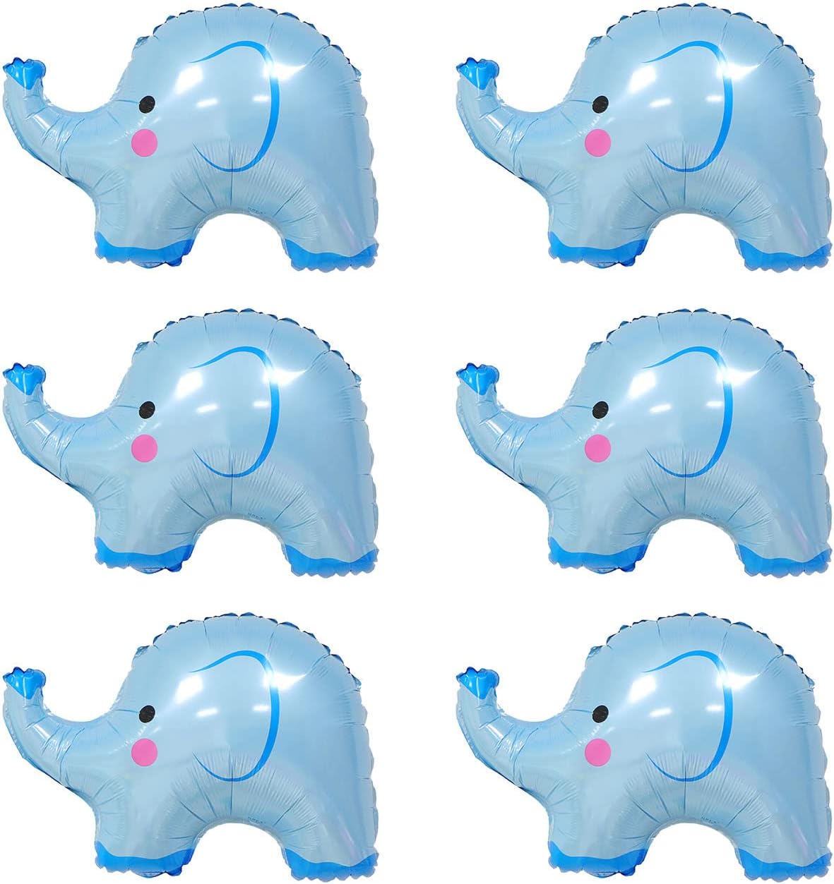 Amazon.com: 6pcs Cute Elephant Balloons Aluminum Mylar Helium Foil ...