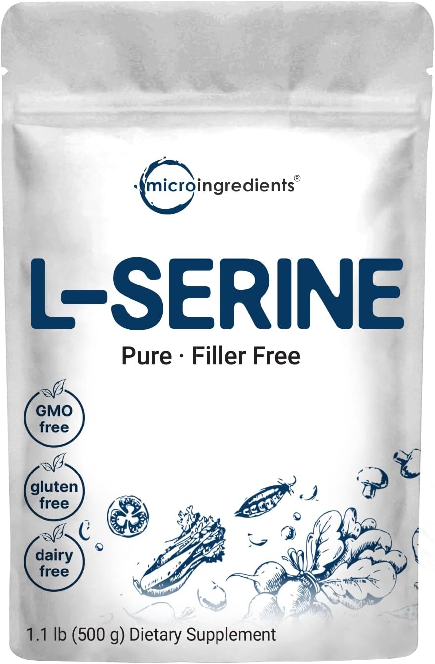 Amazon.com: Pure L Serine Powder, 500 Grams (250 Day Supply), Filler ...