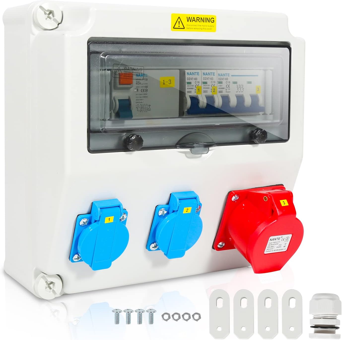 Stromverteiler 16a, Baustromverteilerkasten mit FI Schalter230 V ...