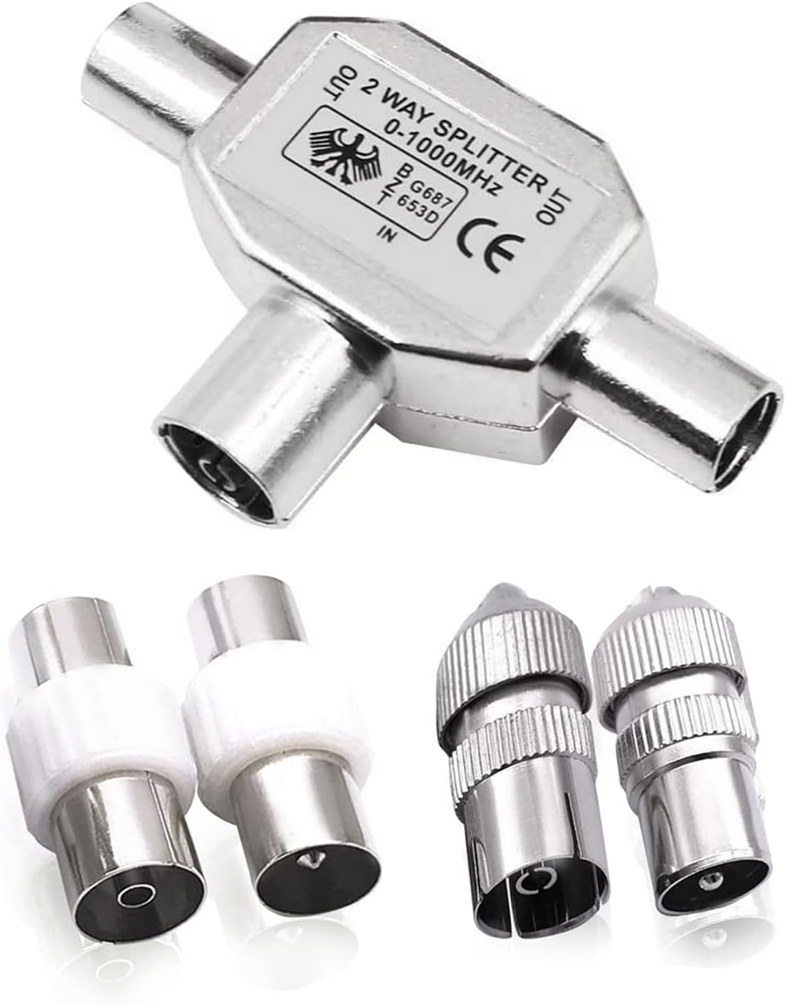 LIAMGUS Digital Signal Antenna Splitter Tv Aerial Splitter+2 X Female 2 ...