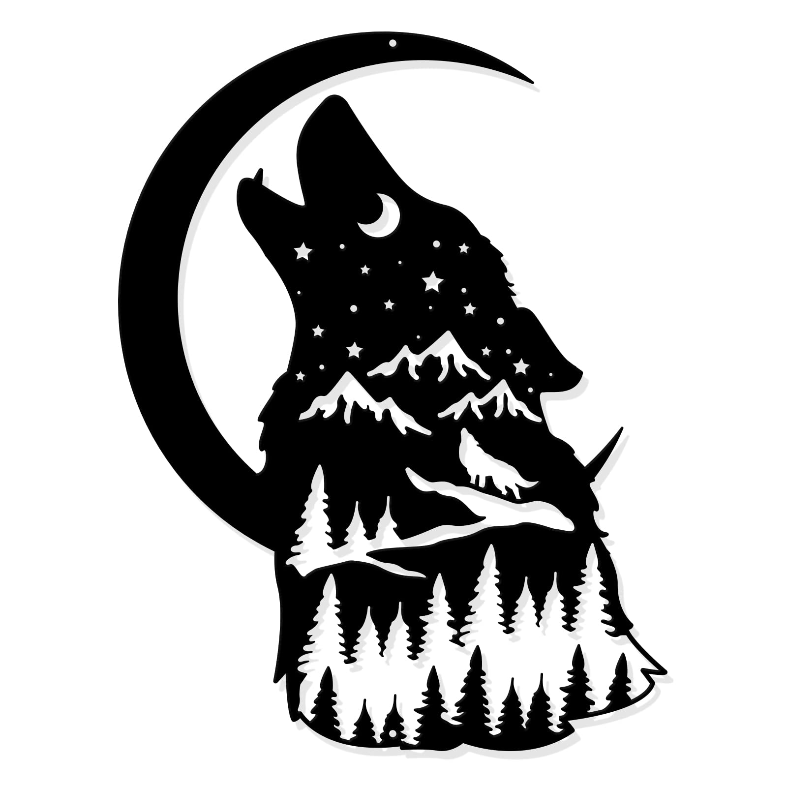 Amazon.com: NBEADS Howling Wolf Metal Wall Art Decor, Wildlife Metal ...