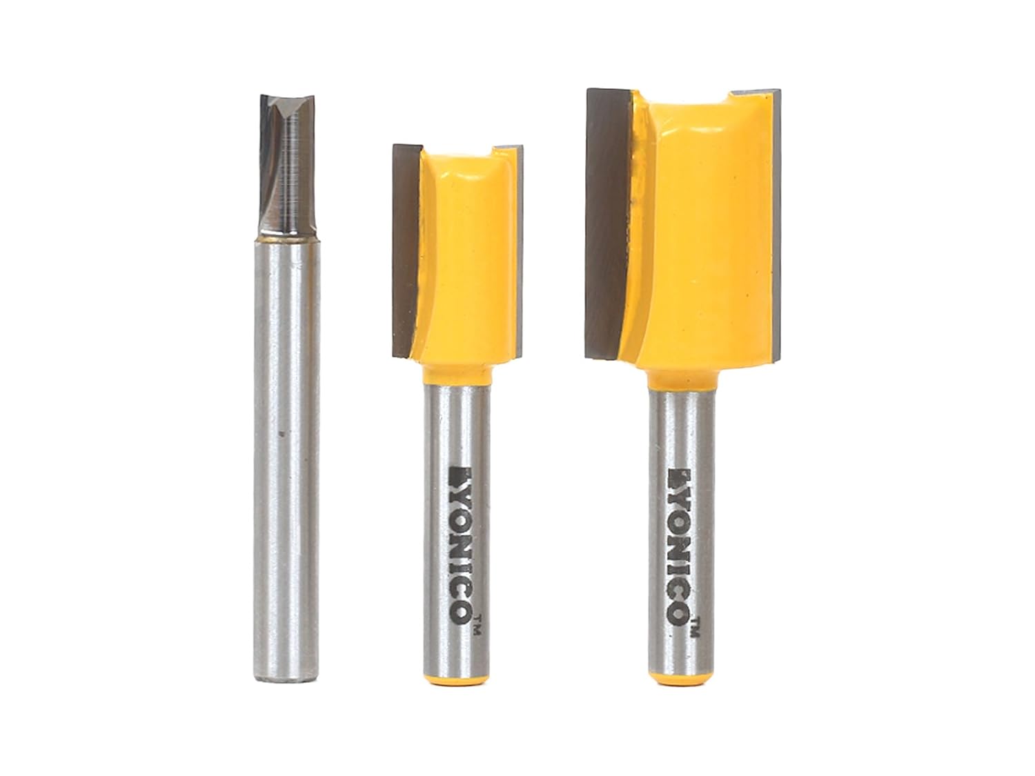 Yonico Straight Router Bits Set Undersize Plywood Dado 3 Bit 1/4-Inch ...