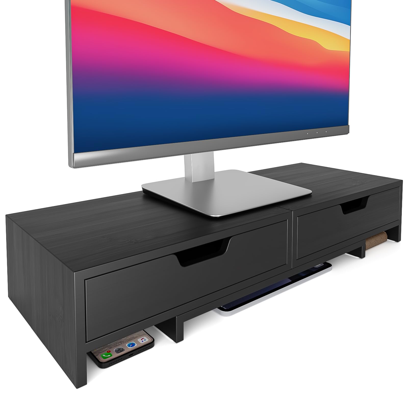 Amazon.com: Epesoware Computer Monitor Stand Riser with 2 Storage ...