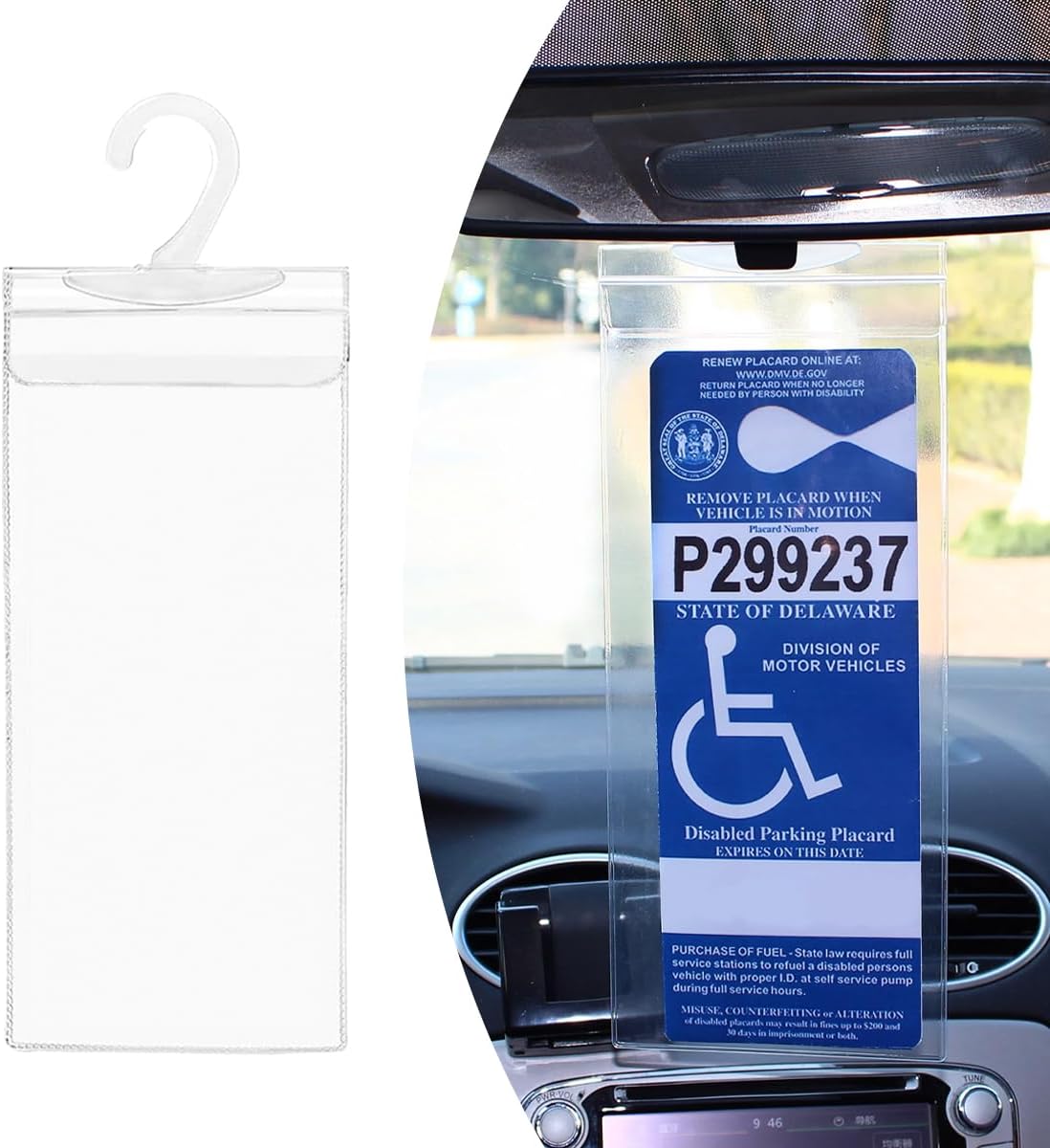 Amazon.com: Mandark 2PCS Car Handicap Placard Holder, Ultra Transparent ...