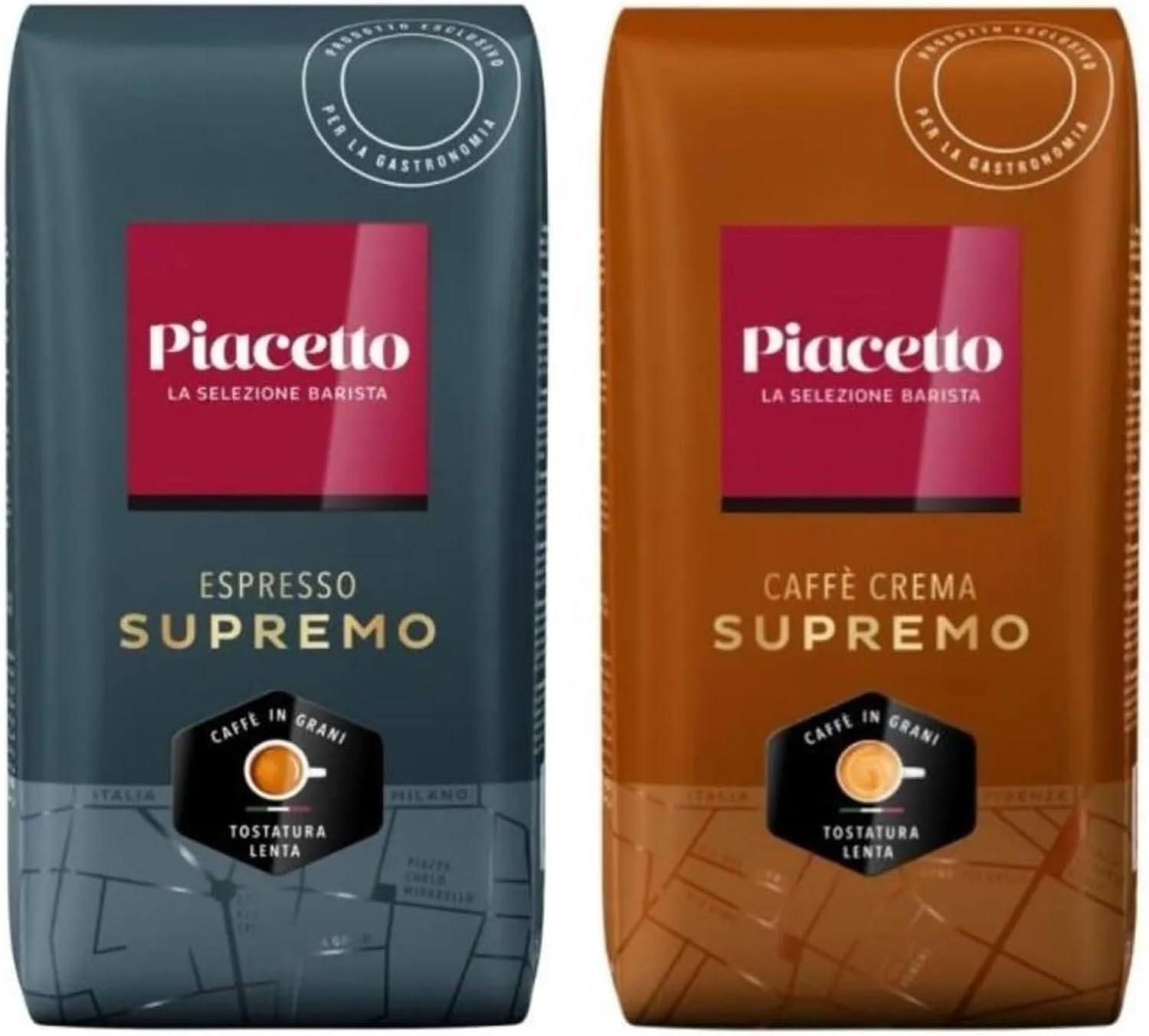 Piacetto Espresso Supremo 1 Kg & Piacetto Caffe Crema Supremo Çekirdek ...