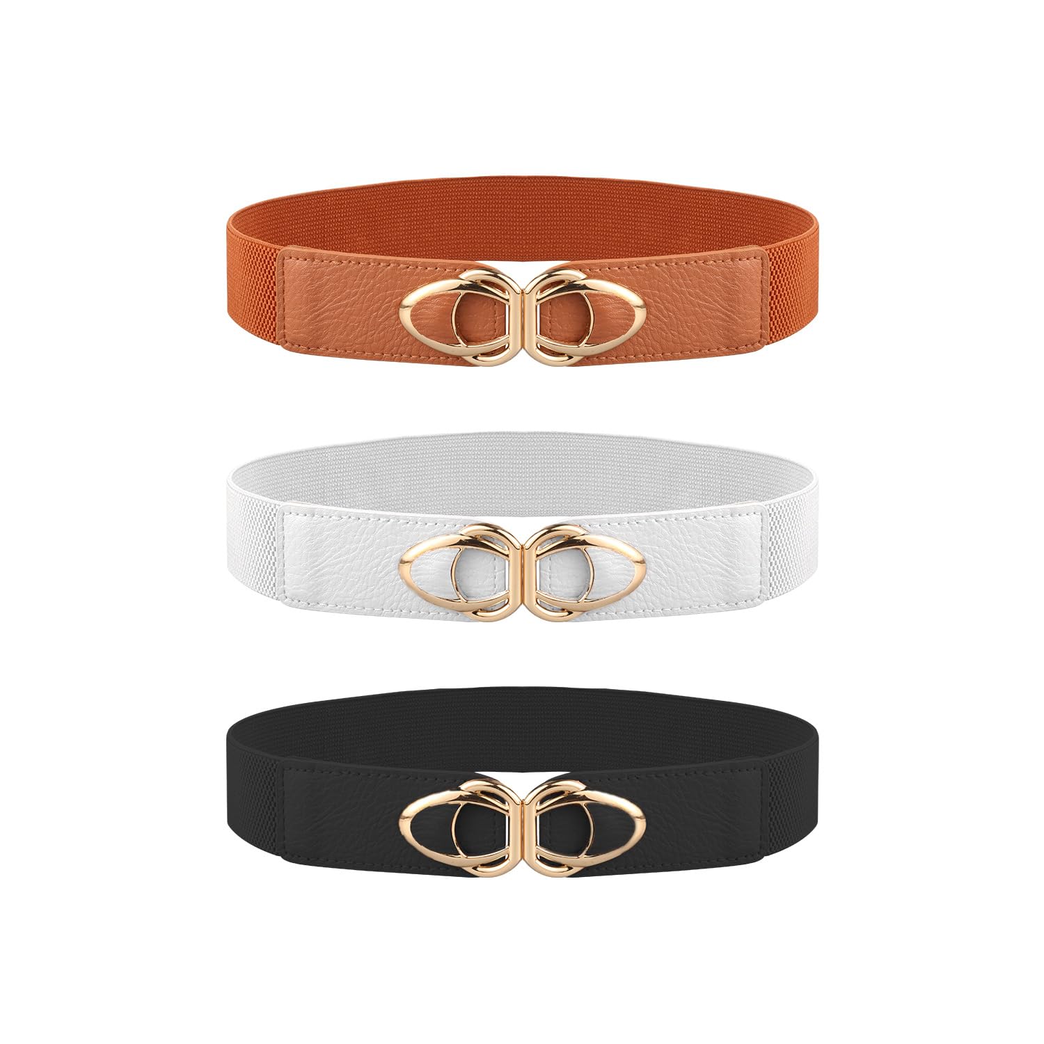 3pcs Wide Elastic Belts for Women, Fashion Vintage Elastic Waist Belts ...