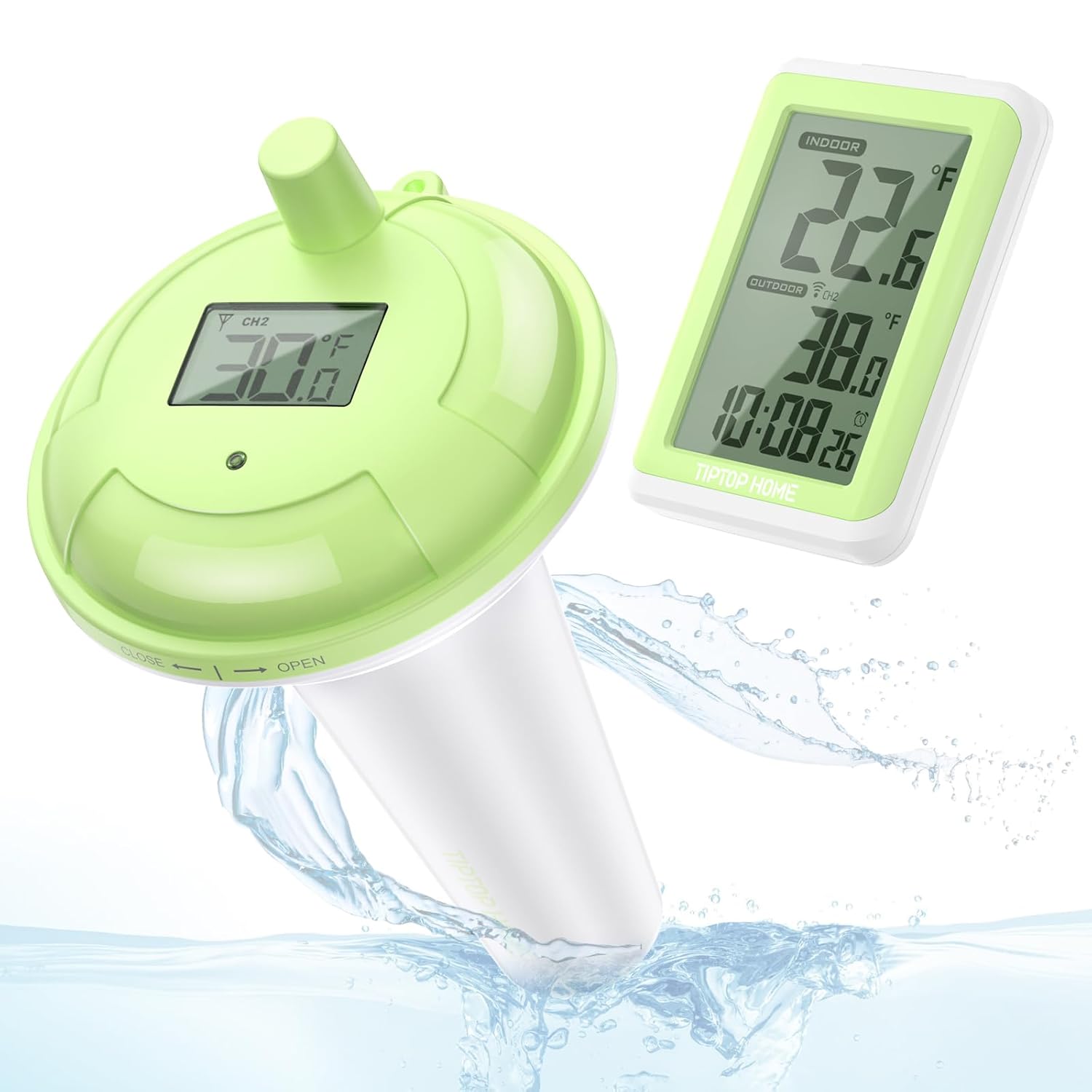 Amazon.com: Rechargeable Floating Pool Thermometer & Receiver Set ...