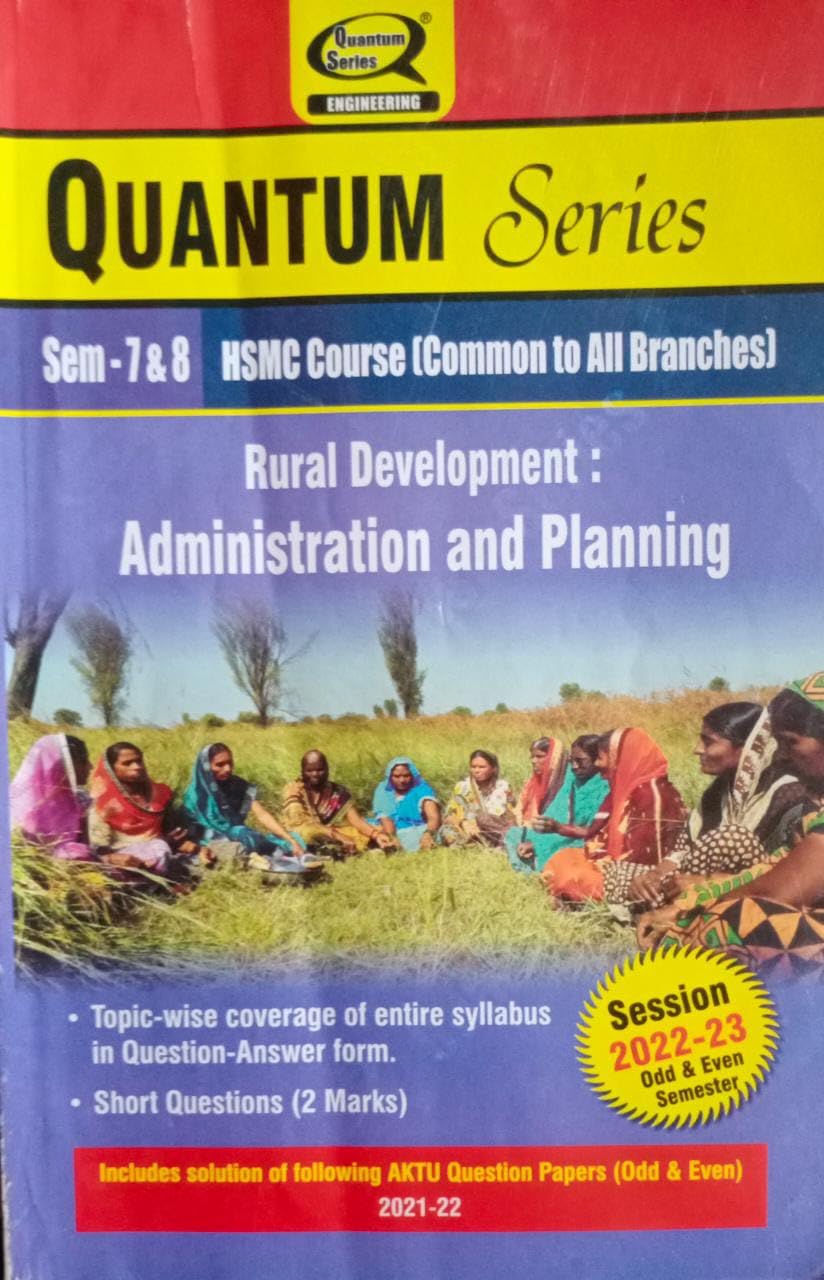 Quantum Series Semester 7 Rural Development Administration And Planning (S) : Quantum: Amazon.in ...
