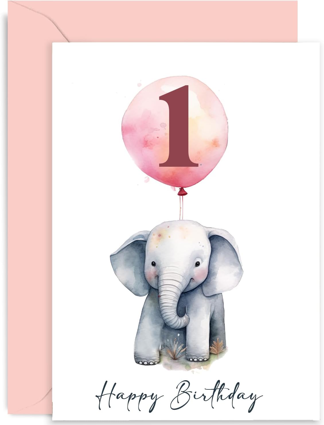 First Birthday Baby Girl Card - 1 Year Old Birthday Card for Girls ...