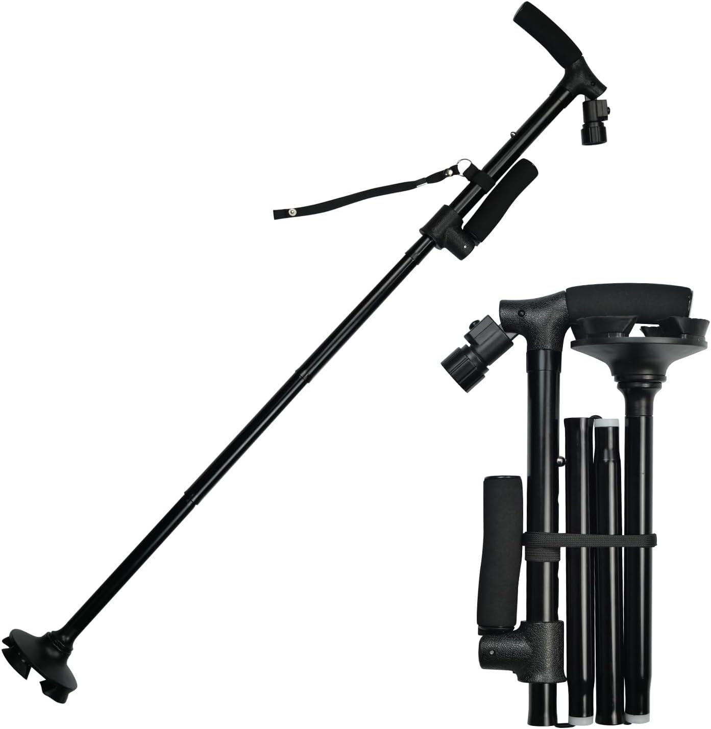 Amazon.com: HIKINGO Foldable Walking Cane for Men and Women, Adjustable ...