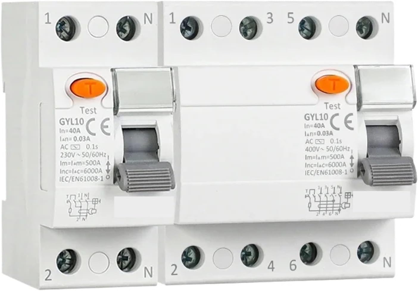 Type AC RCCB Electromagnetic Residual Current Circuit Breaker 2P 4P 40A ...