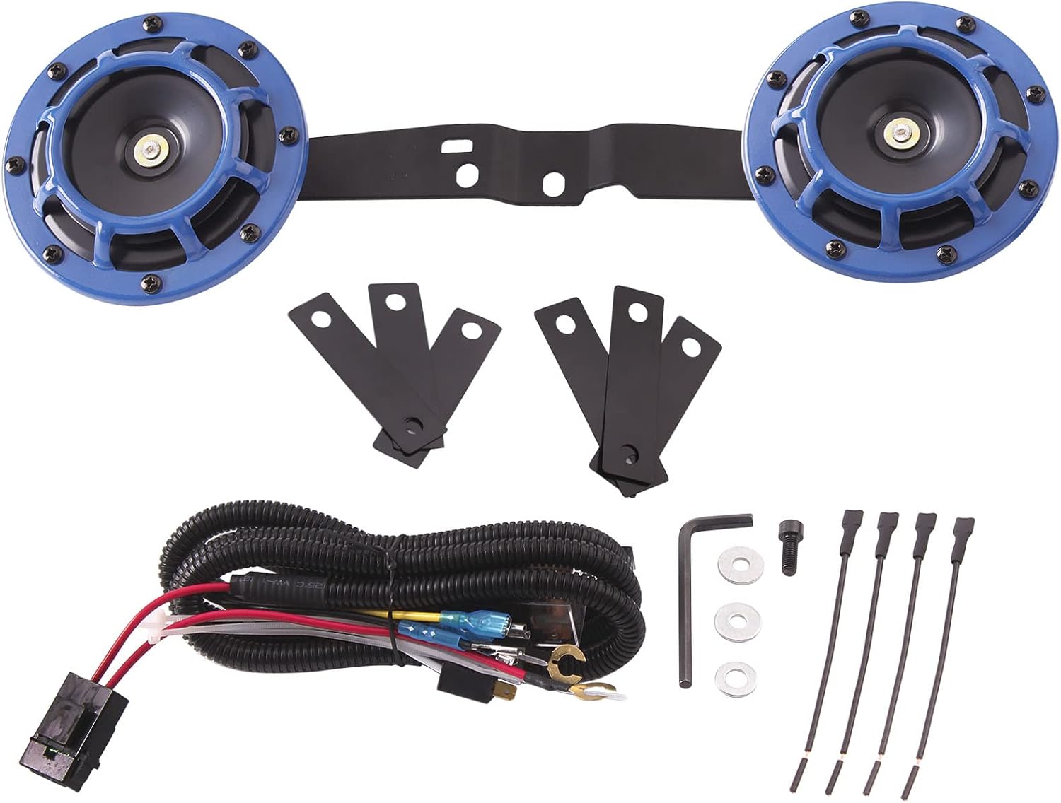 AOLIHAN Horn Supertone 12V High/Low Tone Twin Horn Kit with Mounting ...