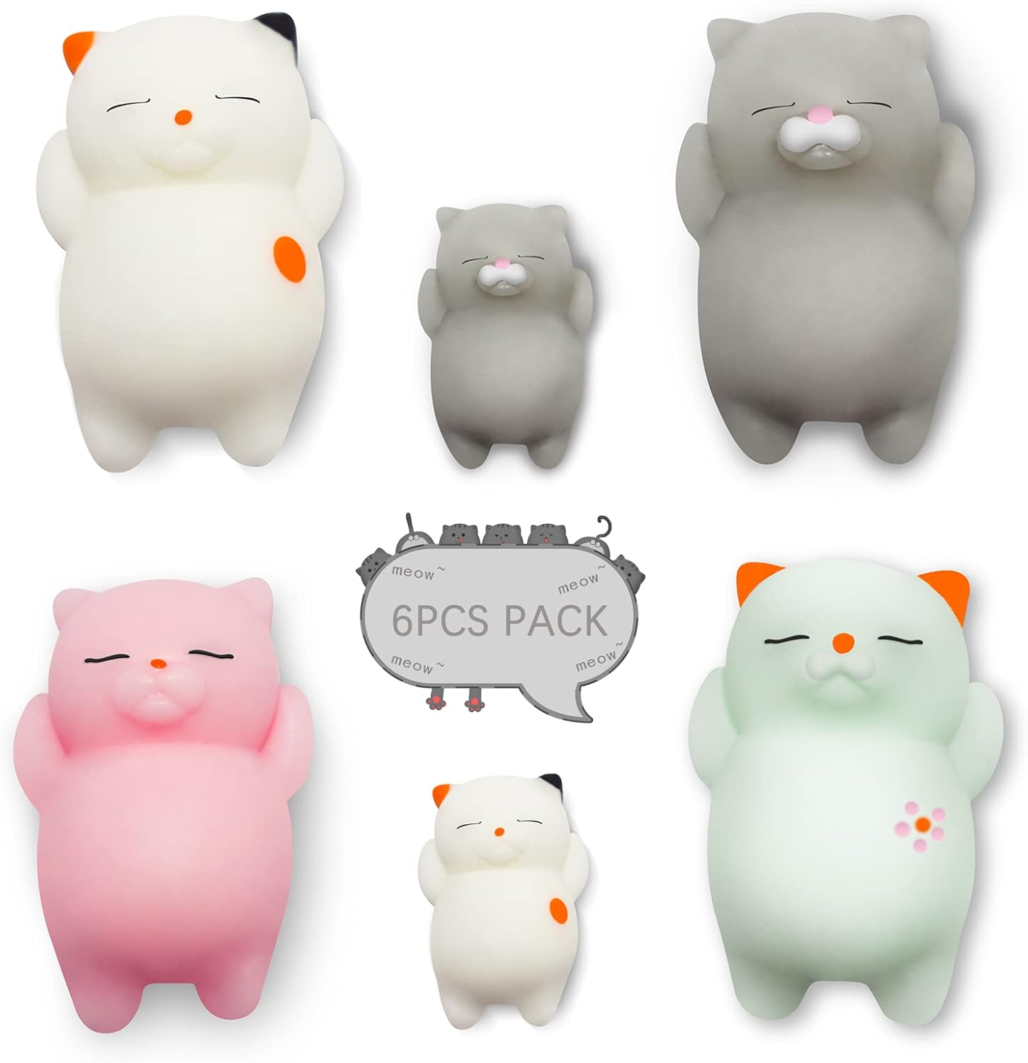 Midook 6Pcs Mochi Squishy Toys,Kawaii Squishies,Valentines Gift ...