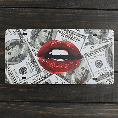 Buy Red Lips License Plate Tin Sign Vintage Metal Plaque Poster Bar Pub ...