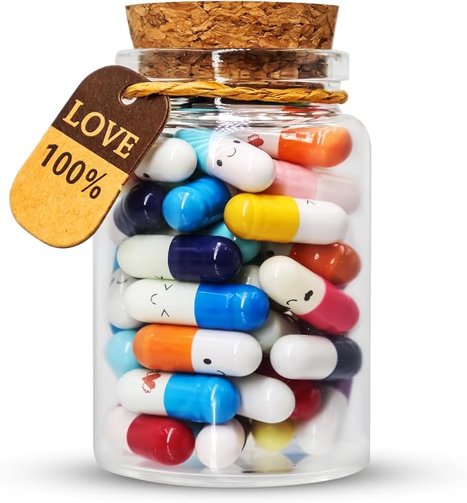 Mczcent Capsule Letters Message in a Glass Bottles, 50Pcs Cute Smiling ...