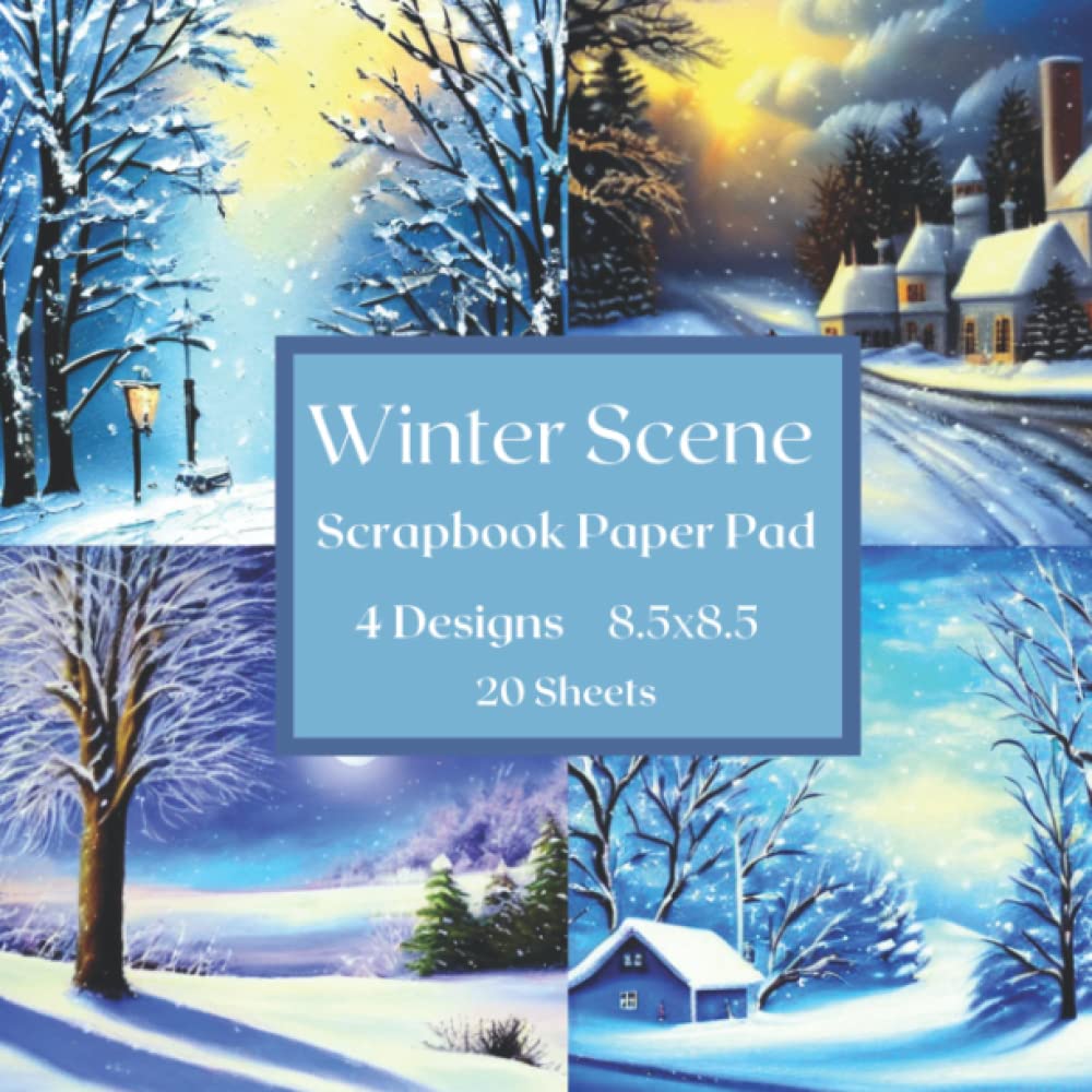 Winter Scene Scrapbook Paper Pad: Winter Snow Themed Craft Paper Pad ...
