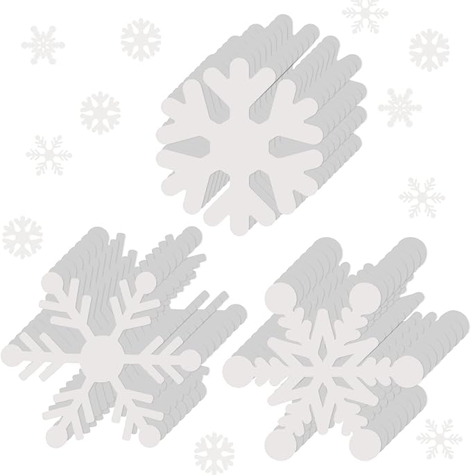 Amazon.com: Tinlade 36 Pcs Large Foam Snowflake Craft 8 Inch White ...