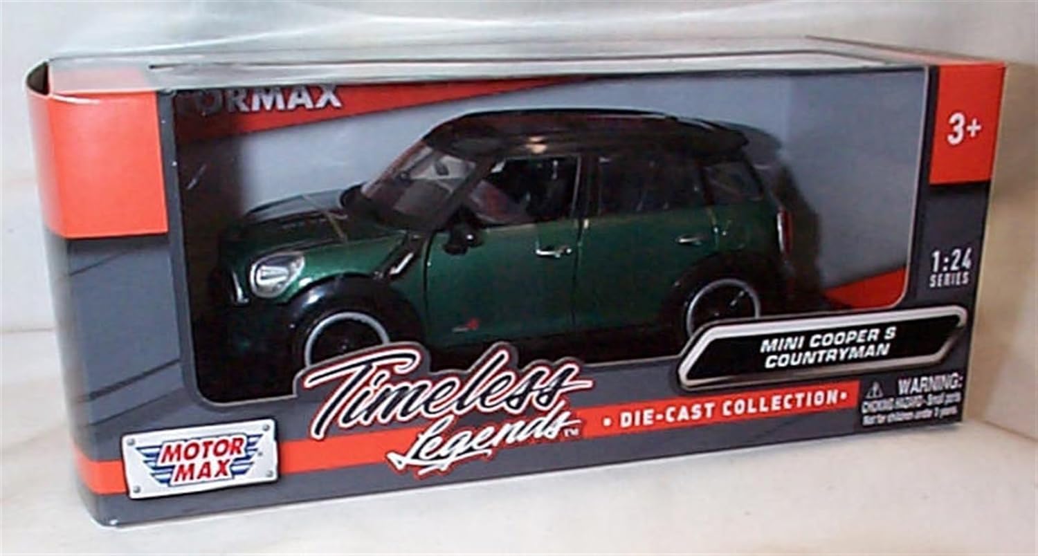 Motormax timeless legends Mini còòpér S Countryman Green Black Roof car ...