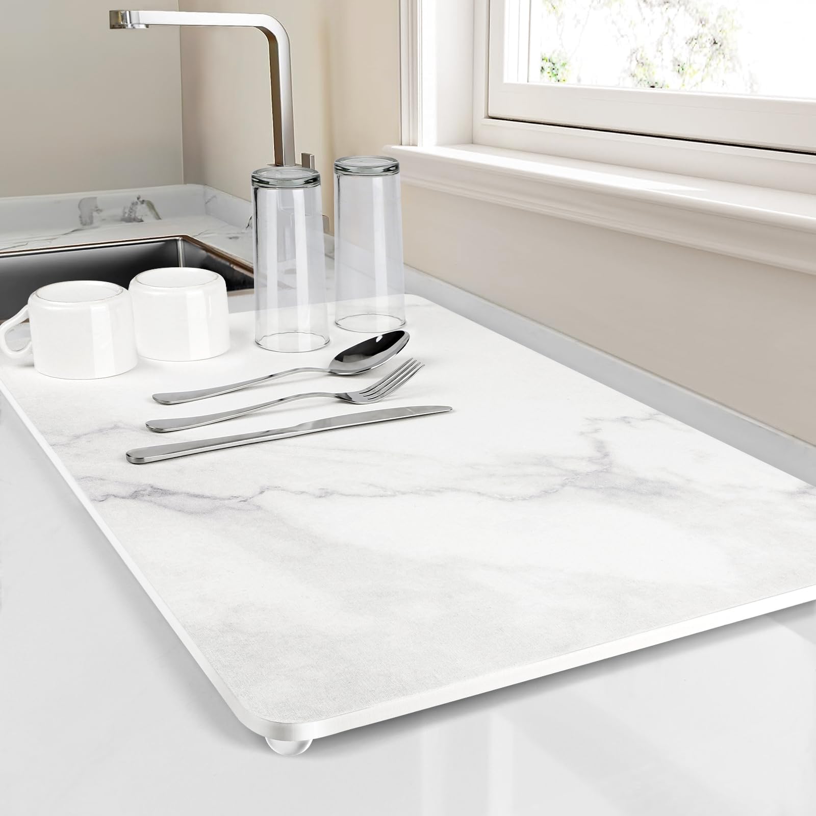 Amazon.com: Drying Stone for Kitchen Counter - Modern Diatomaceous ...