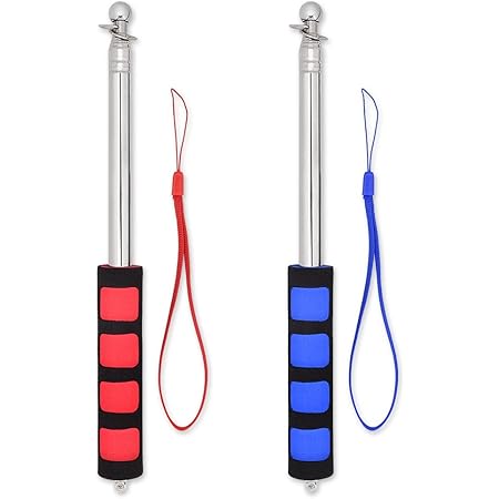 BONWIN 1.6M Telescopic Handheld Flagpoles with Clips, 5 Feet Thick ...