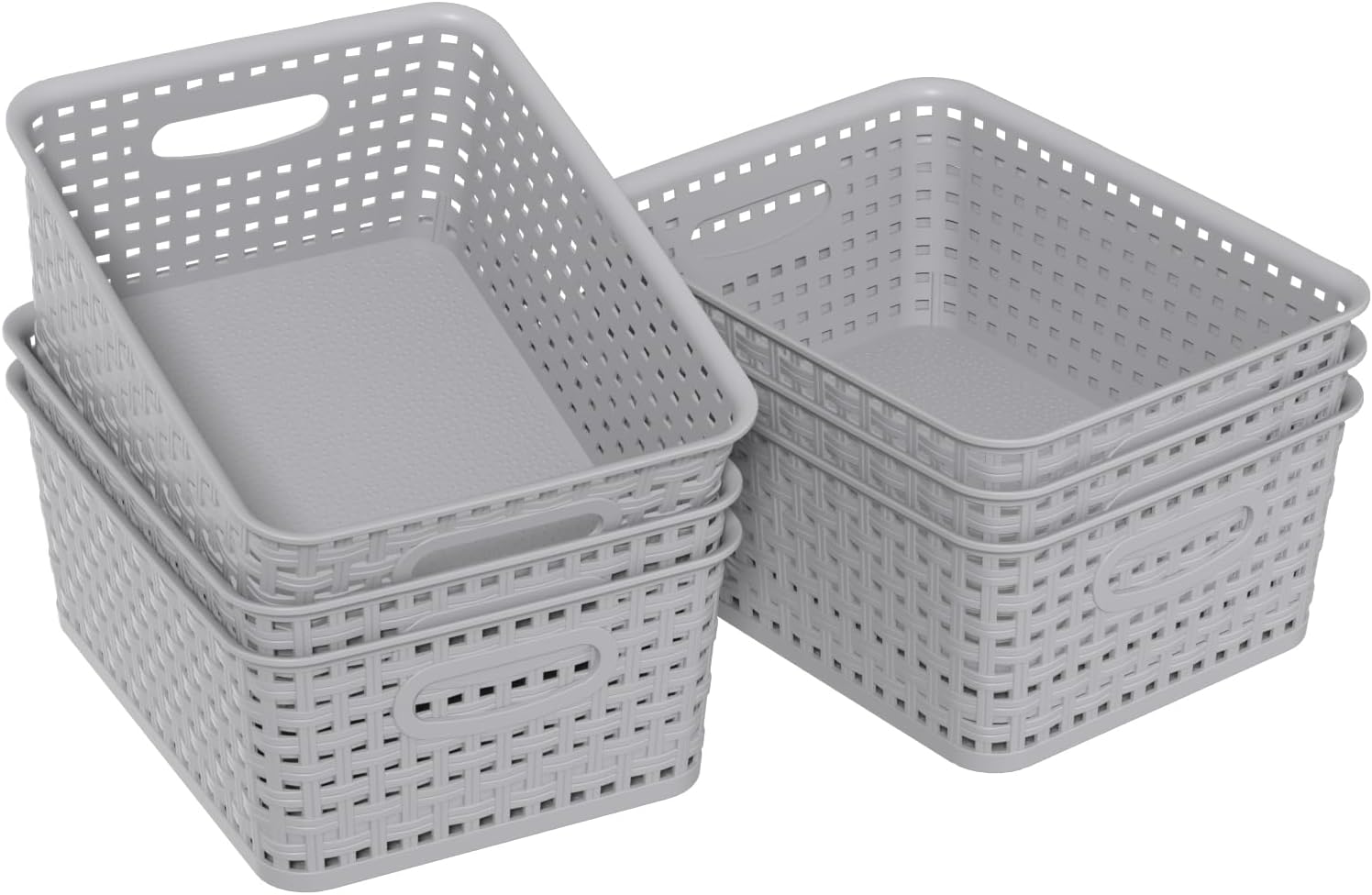 Amazon.com: Tyminin 6 Packs Plastic Storage Baskets for Organizing ...