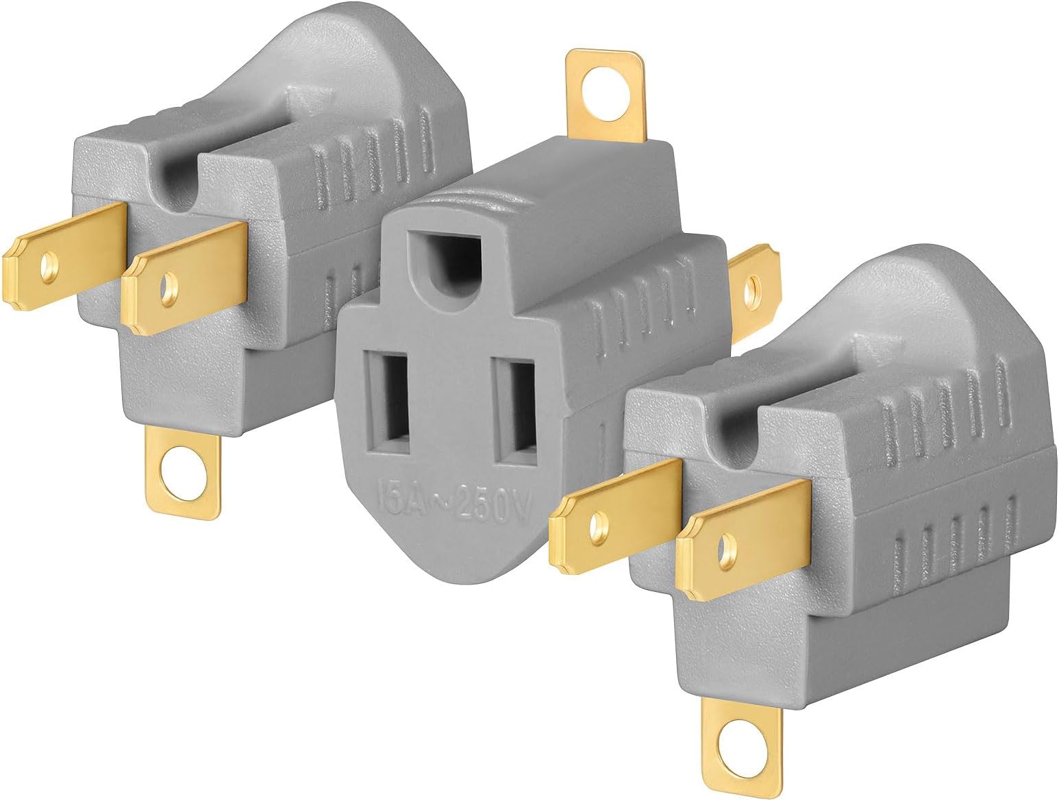 Amazon.com: 3 Prong to 2 Prong Adapter, Polarized Grounding Converter ...