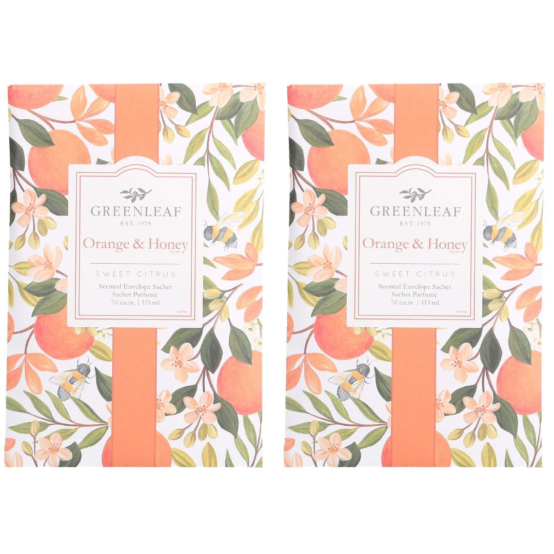 Greenleaf 2 pack of ORANGE & HONEY Large Scented Sachet Bag, Drawer ...