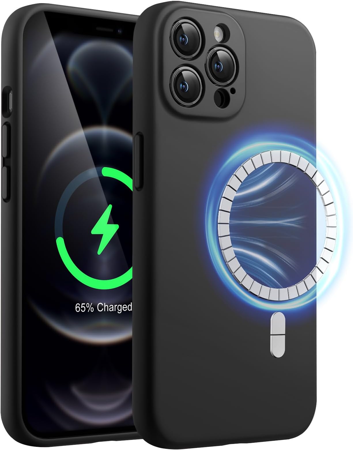 JETech Magnetic Silicone Case for iPhone 12 Pro Max 6.7-Inch ...