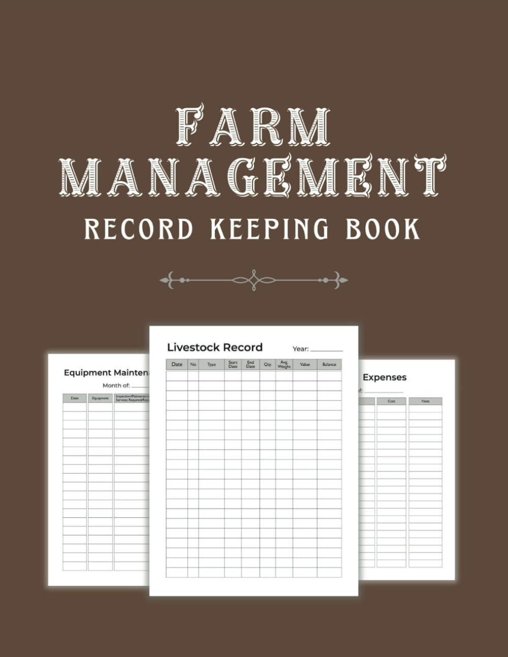 Farm Management Record Keeping Book: Log book journal for farmers to ...