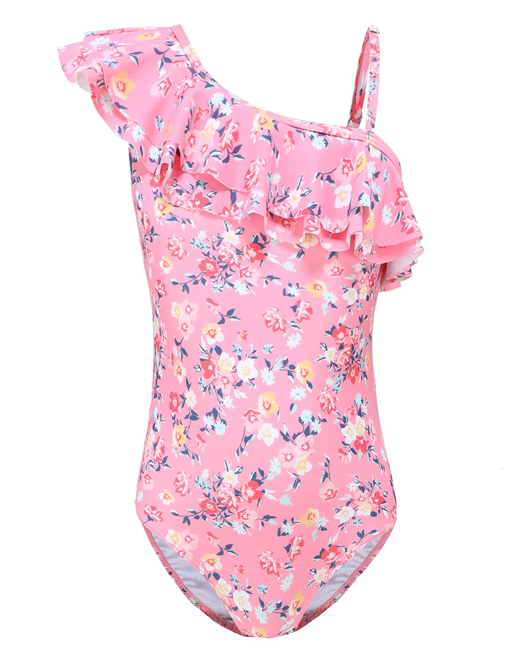 Snapklik.com : Little Girls One Piece Swimsuits One Shoulder Ruffle ...