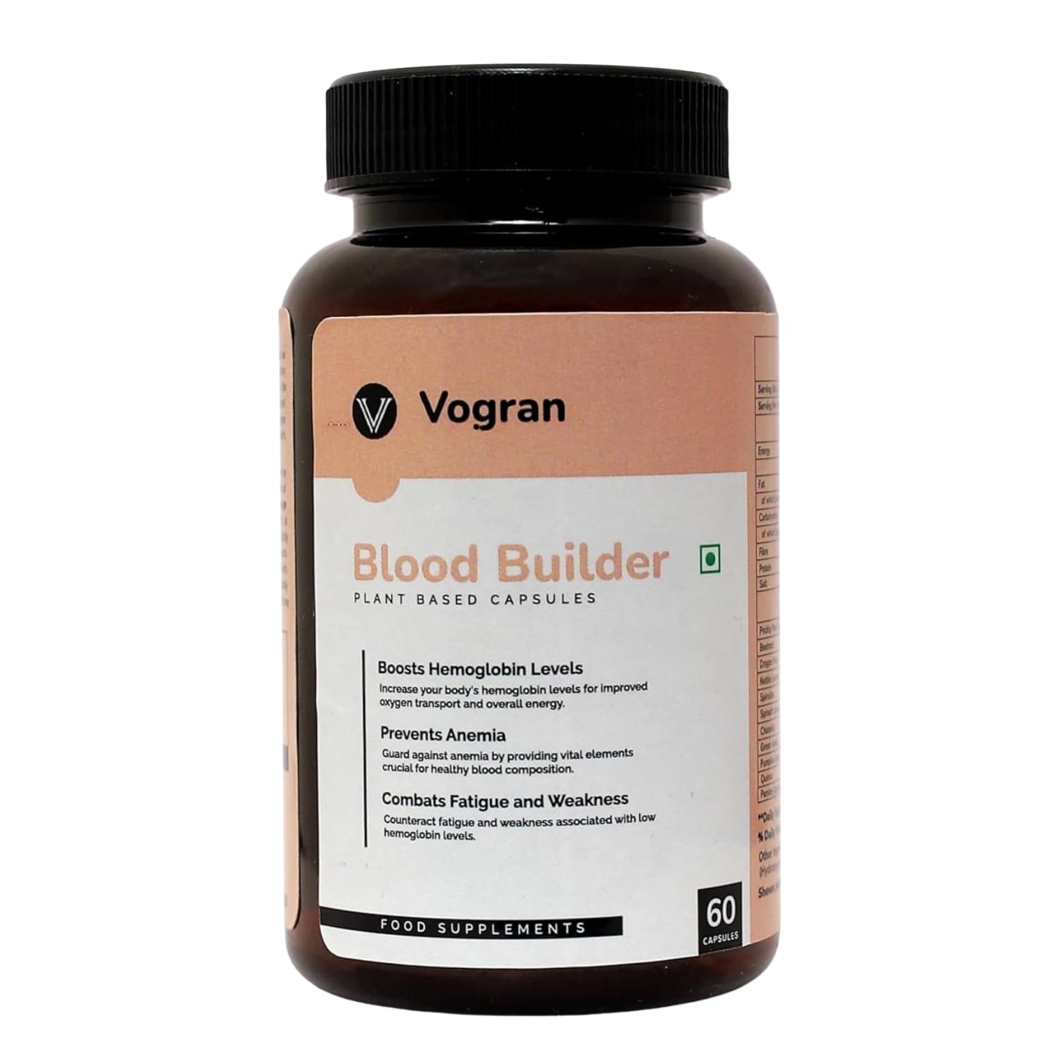 Buy Vogran Based Blood Builder Iron Supplements 60 With B12, C | Iron ...