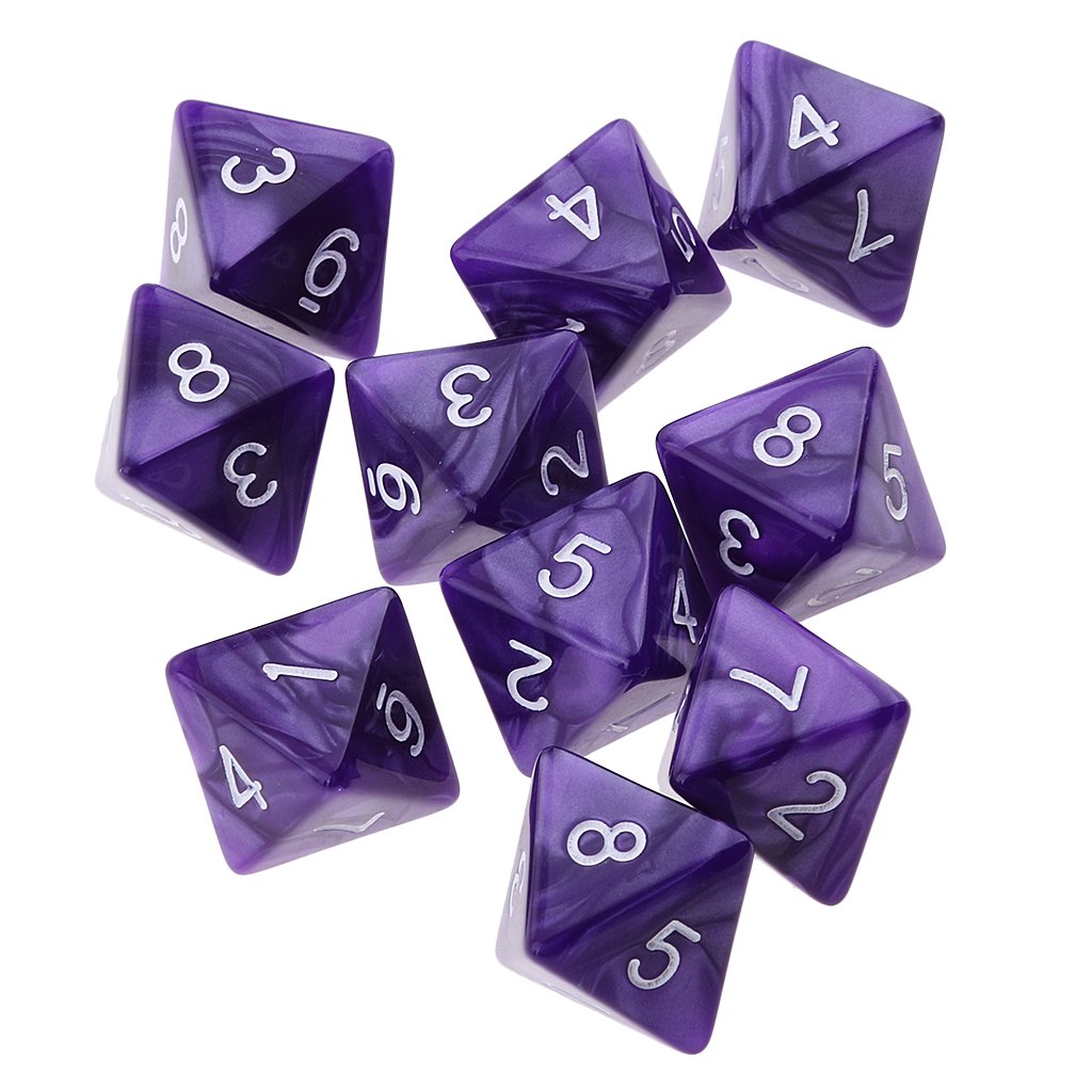 NF&E 10 Pieces 8 Sided Dice D8 Polyhedral Dice for Dungeons and Dragons ...
