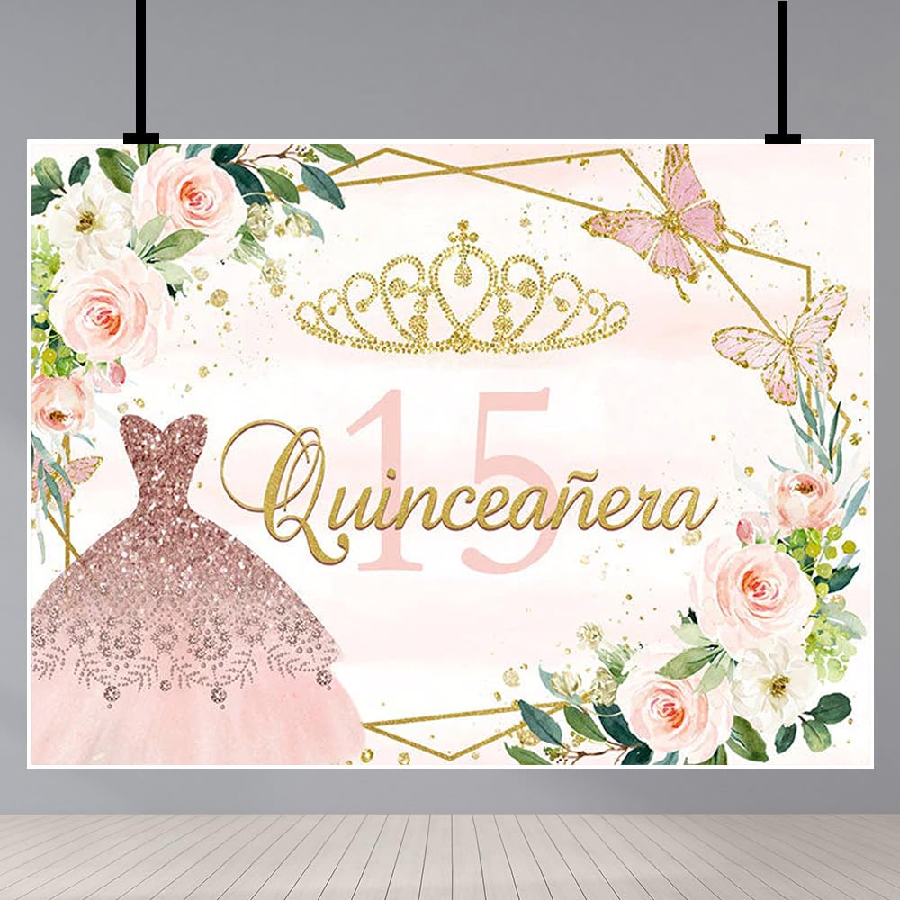 Quinceanera Birthday Backdrops Mis Quince Anos 15th Birthday ...