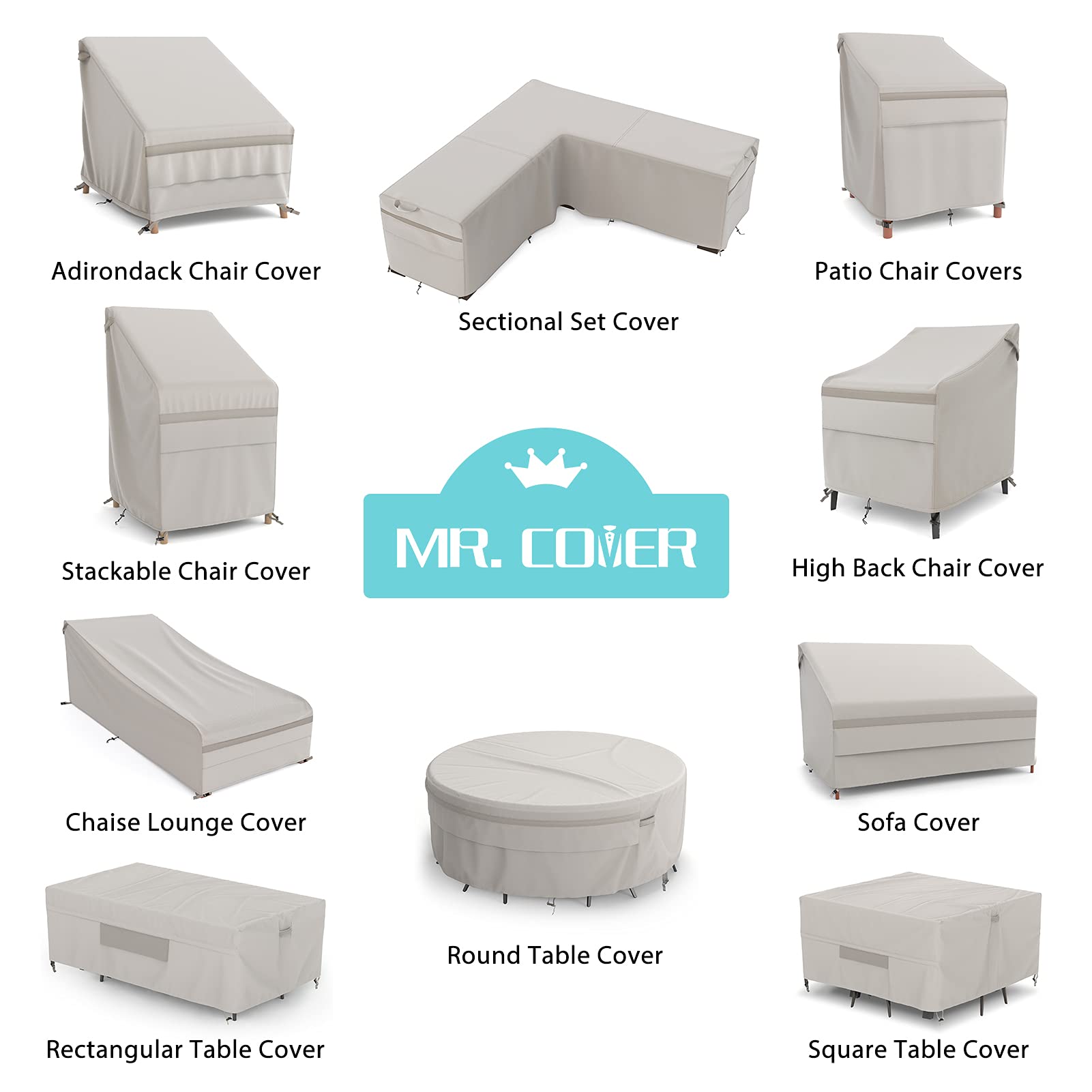 MR. COVER Outdoor Sectional Cover Waterproof, V-Shaped Outdoor ...
