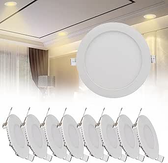 JIONET 18W Recessed Light 8-Inch 9 Pack Led Downlight, 4500K High ...