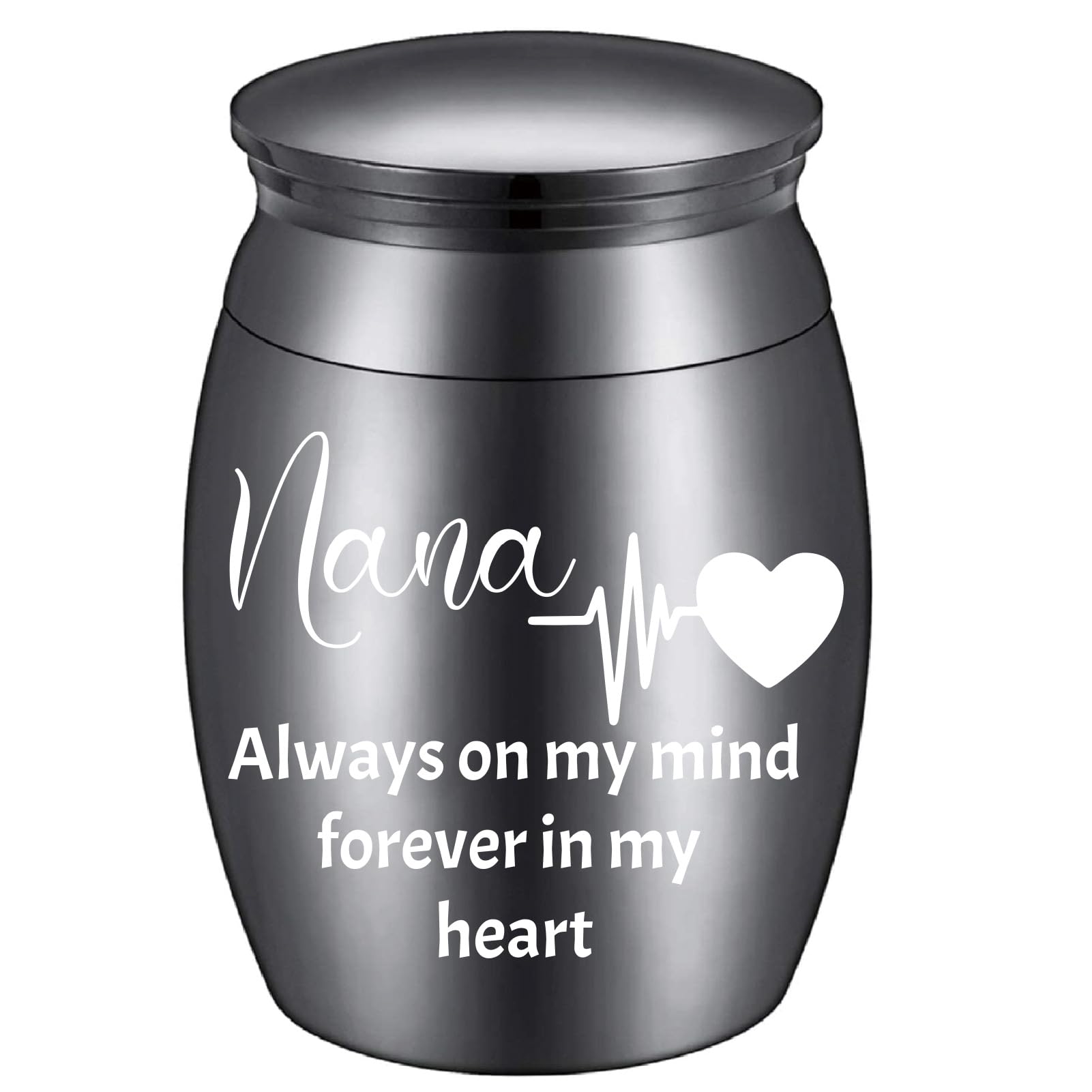 CREATCABIN Small Black Urn Metal Ash Urns Alloy Decorative Always on My ...
