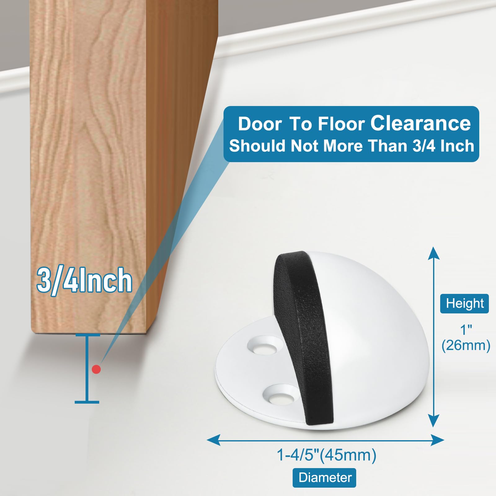 Snapklik.com : Door Stoppers, Floor Door Stop 4 Pack, White Door ...