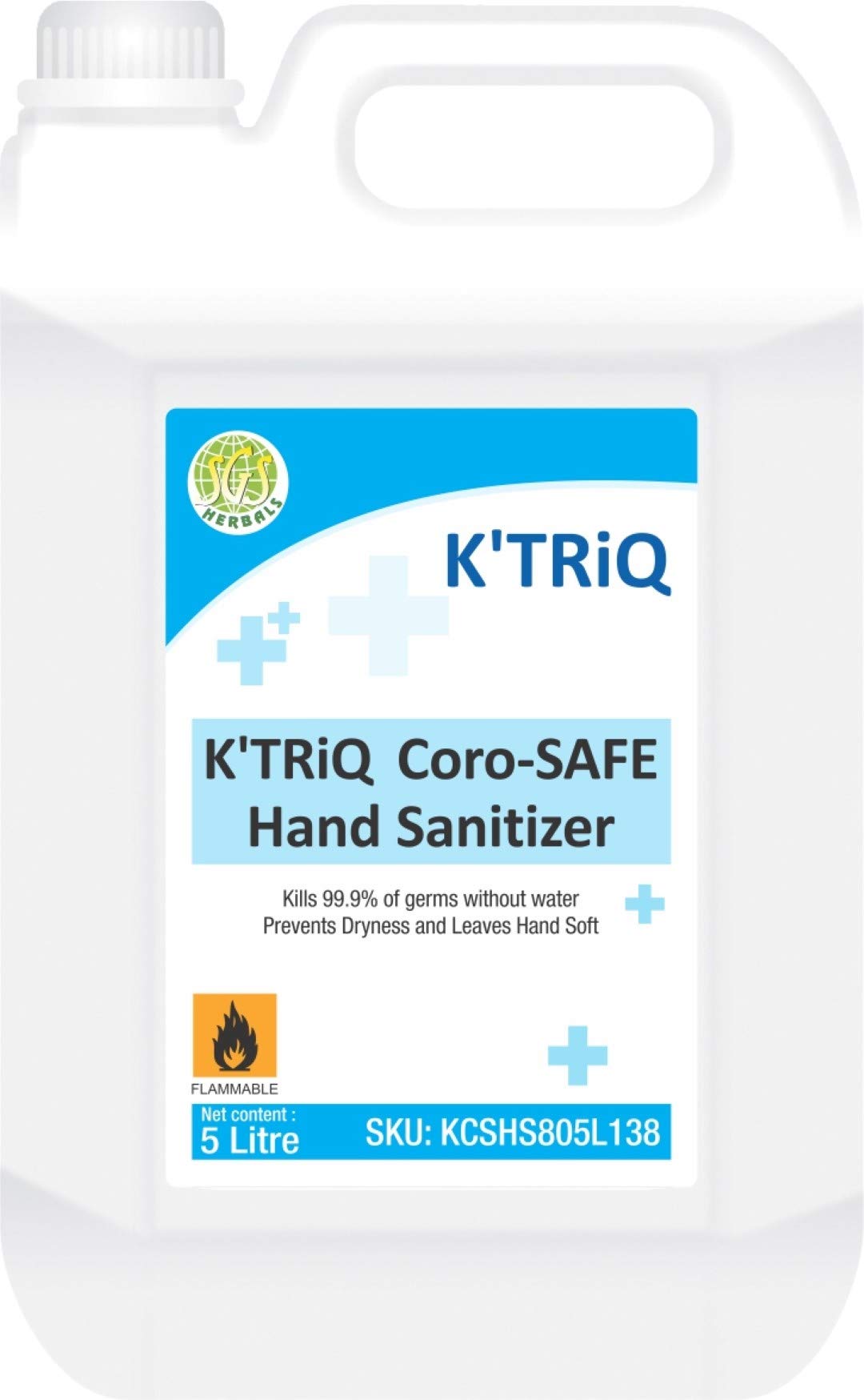 K'TRiQ Coro-SAFE 80% Alcohol Based Instant Hand Sanitizer Refill Pack 5 ...
