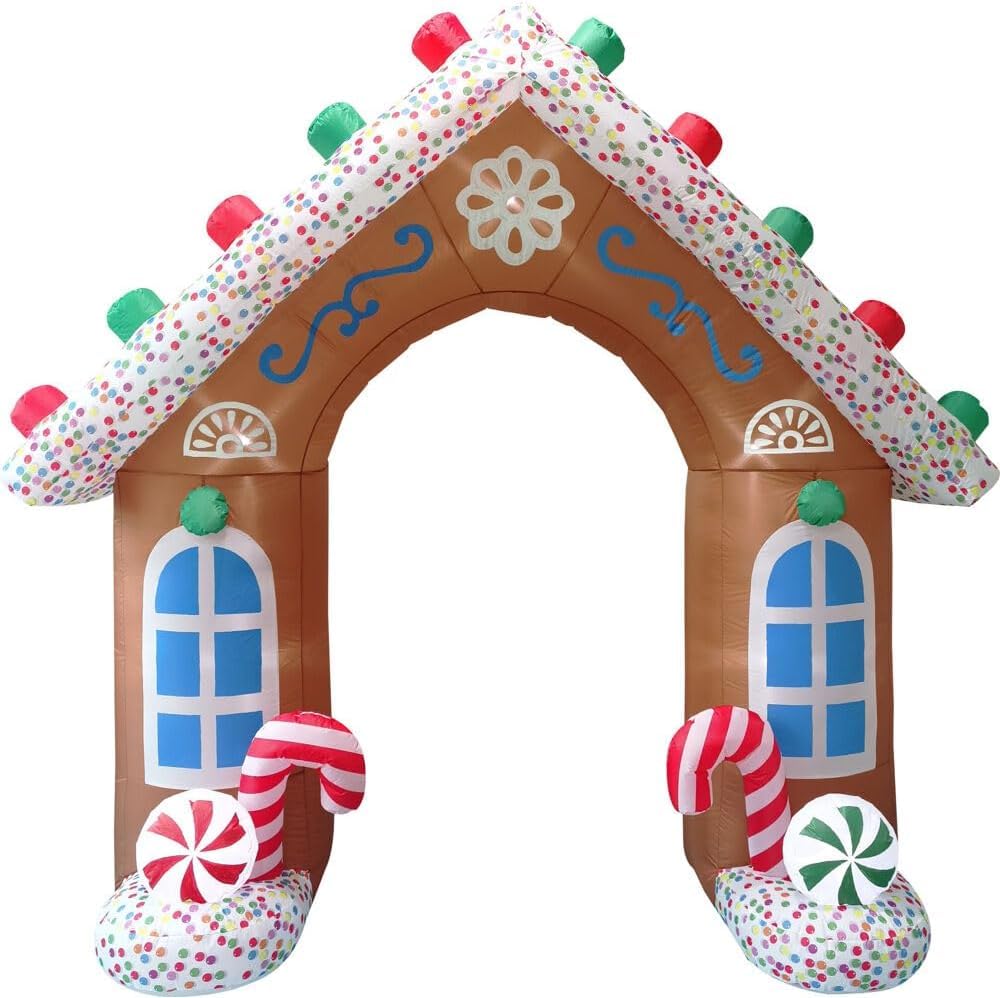 Amazon.com: 9-Ft. Tall Gingerbread Archway Christmas Inflatable with ...