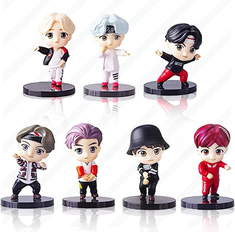 Amazon.com: MC TTL 7PCS BTS cake toppers Characters set of Action ...