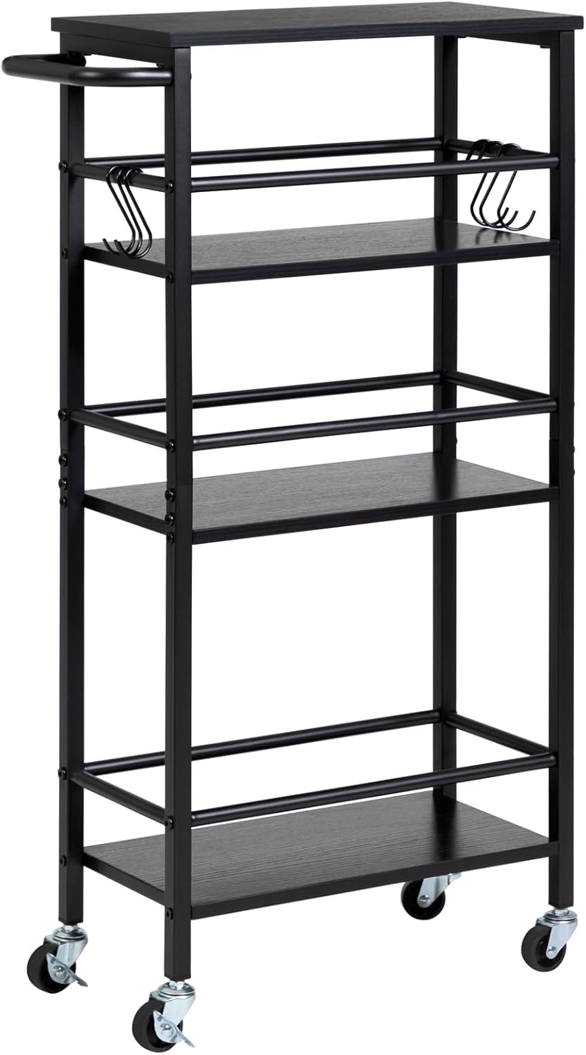 Amazon.com: LOAKEKEL Slim Rolling Cart, 4-Tier Storage Cart on Wheels ...