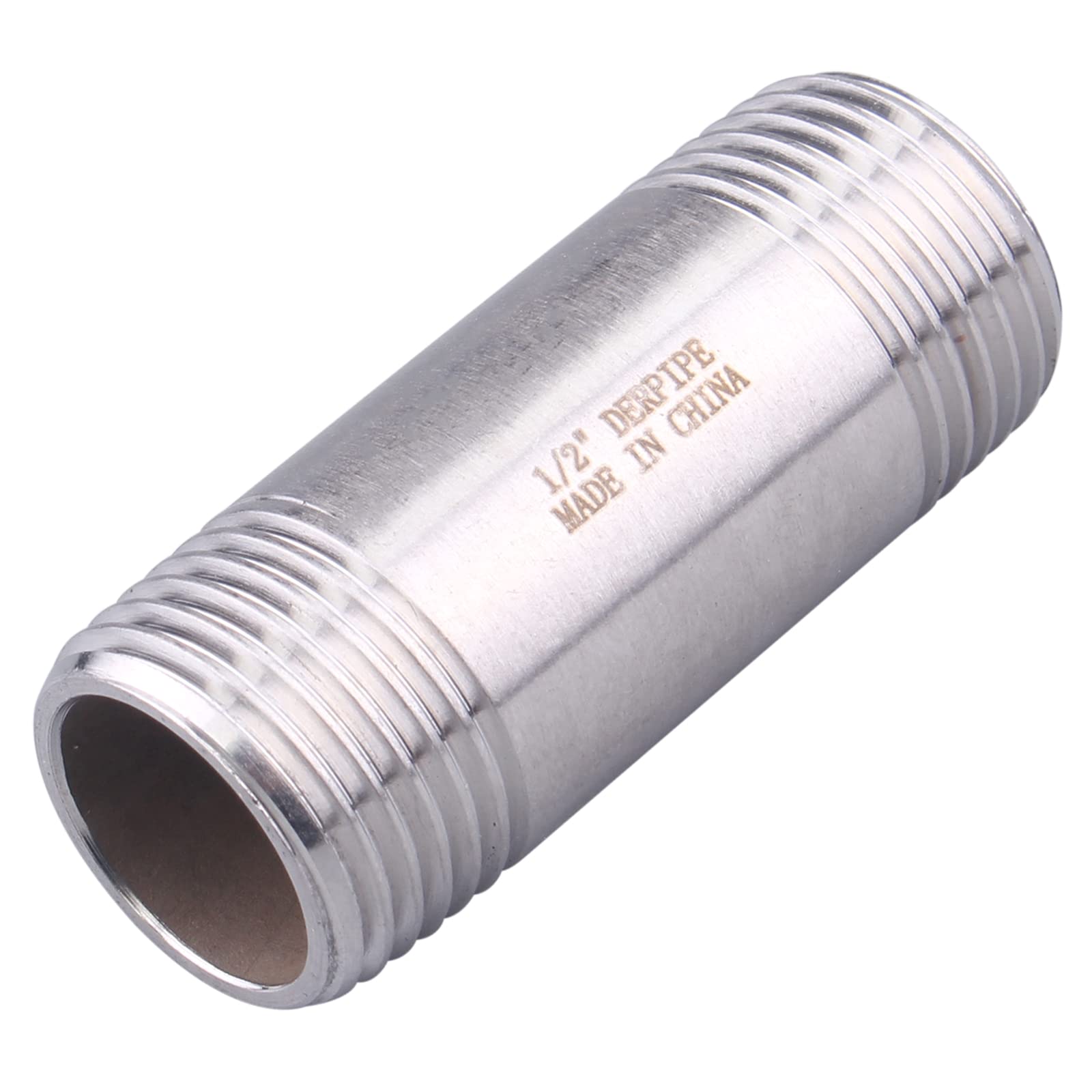 Snapklik.com : DERPIPE 1/2" X 1/2" NPT Male Nipple Fitting - Stainless ...