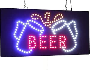 Beer Sign, 24"x12", 60x30cm, TOPKING, LED, Neon, Florescent, Signage ...