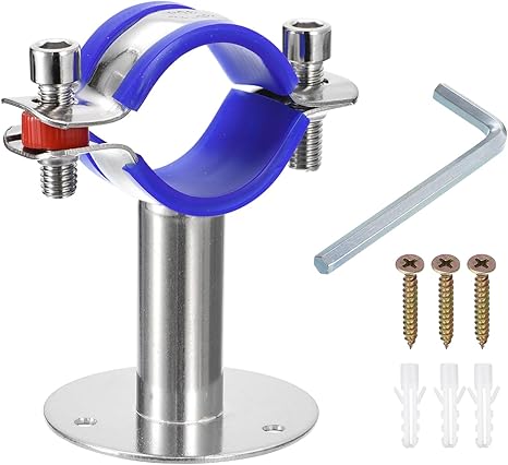 uxcell Stainless Steel Pipe Supports Wall Mount Ceiling Mount Pipe ...