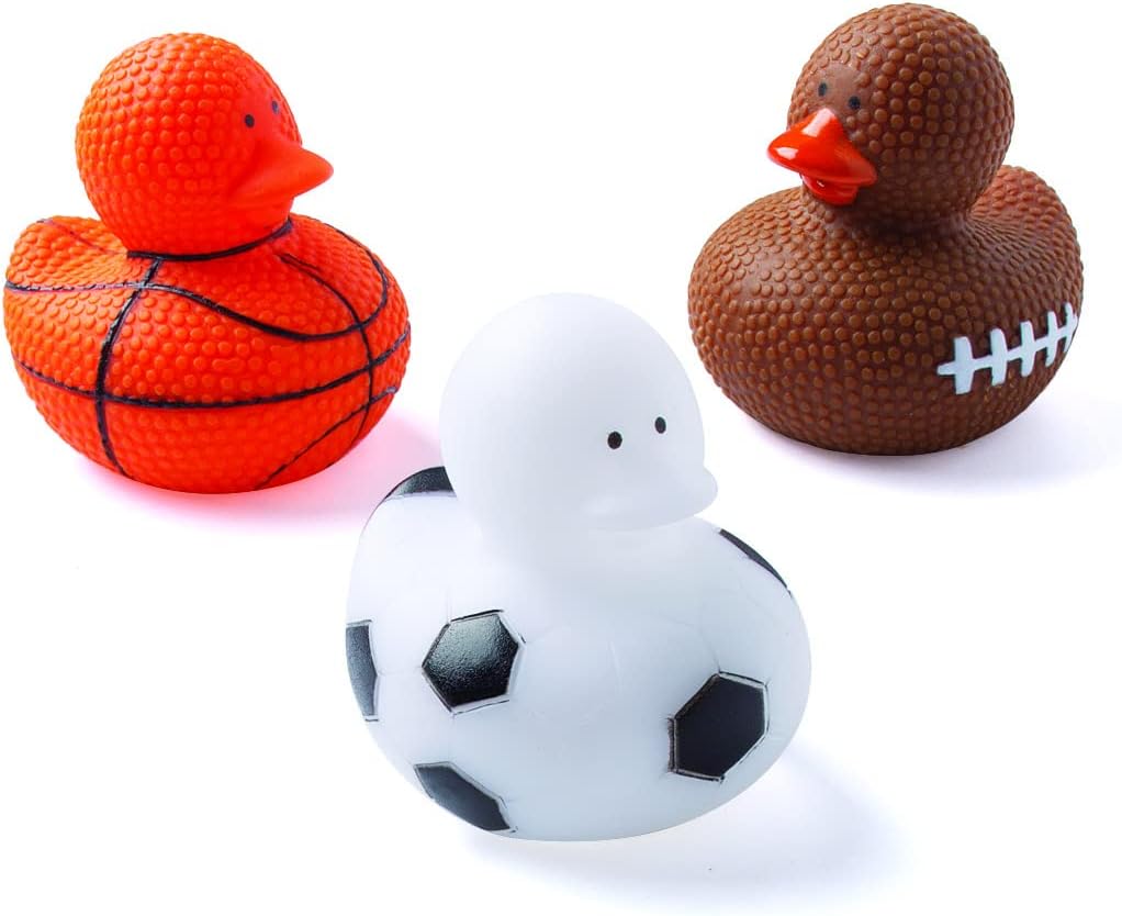 Amazon.com: Fun Express Sports Ball Rubber Duckies - Toys - 12 Pieces ...