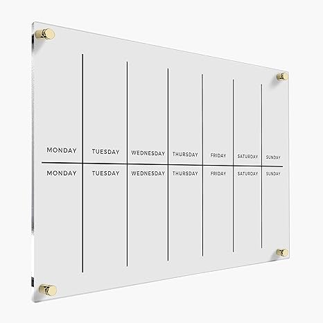 Amazon.com: Double Week Planner Acrylic Wall Personalized Calendar 2024 ...