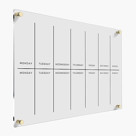 Amazon.com: Double Week Planner Acrylic Wall Personalized Calendar 2024 ...